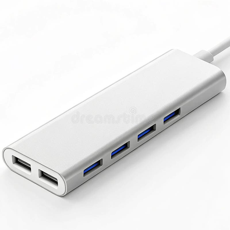 USB C Hub on White Background Stock Illustration - Illustration of ...