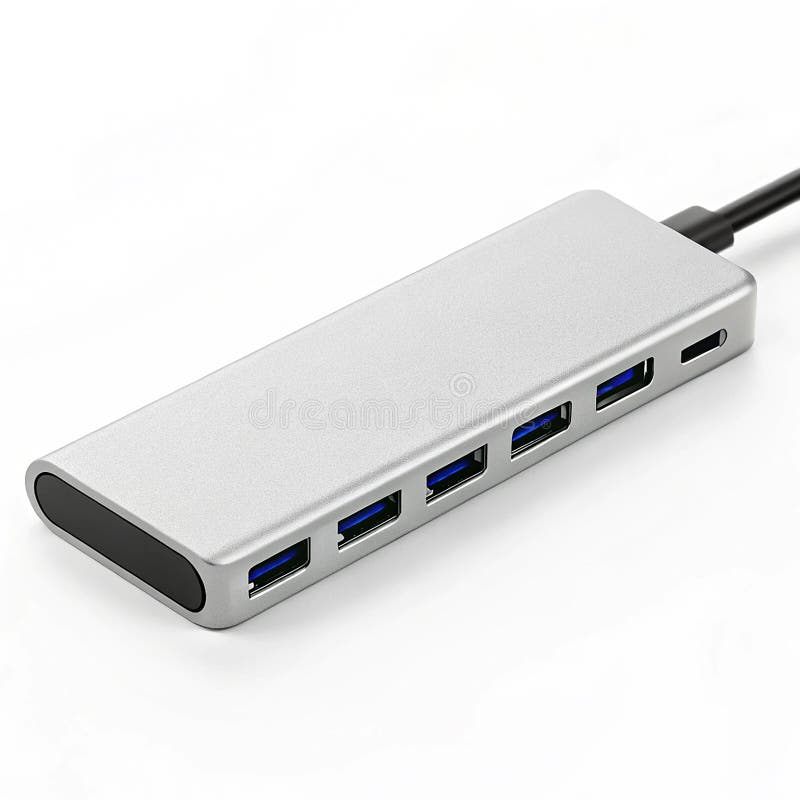 USB C Hub on White Background Stock Illustration - Illustration of usbc ...