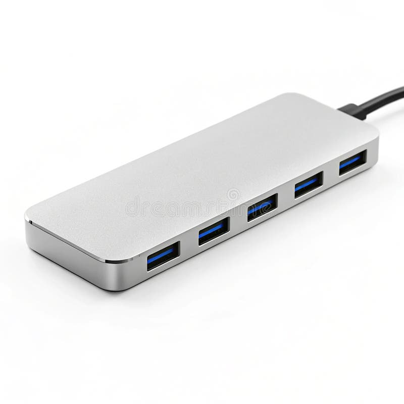 USB C Hub on White Background Stock Illustration - Illustration of ...