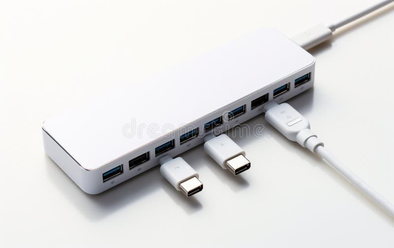 USB C Multiport Hub on White Background Stock Illustration ...
