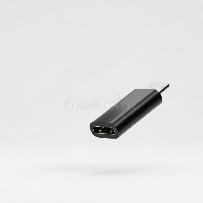 USB-C To Micro USB Adapter in Black Stock Photo - Illustration of ...