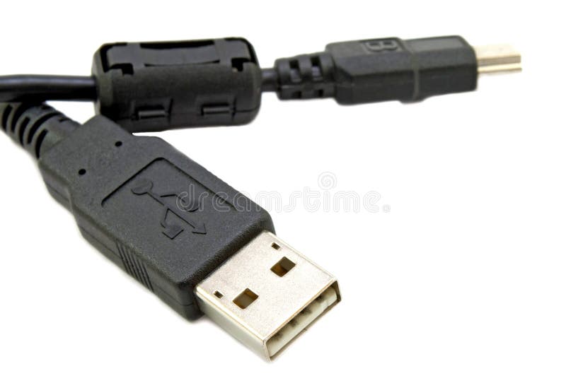 A black mini USB cable stock image. Image of communication - 20185153