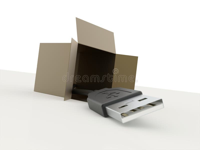 USB cable with box stock illustration. Illustration of computer - 40852152