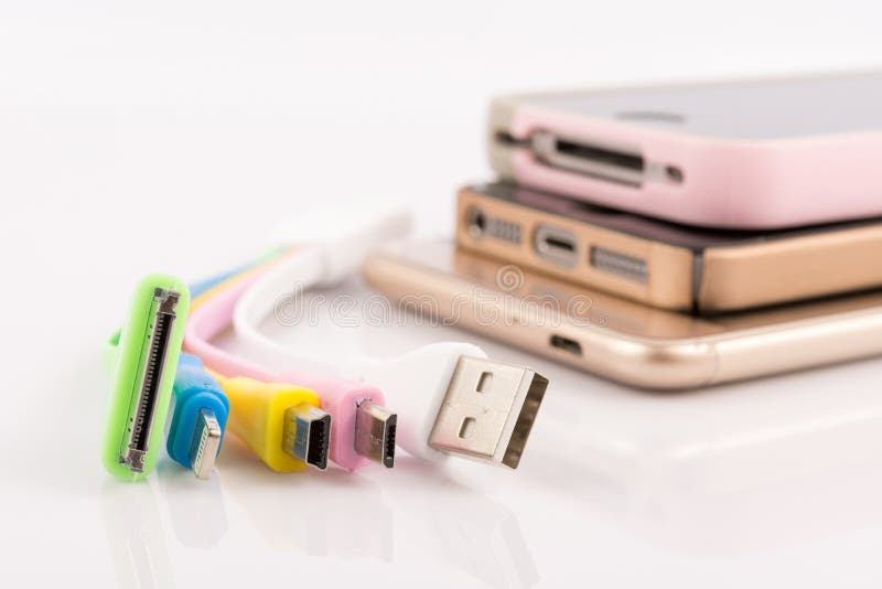 USB Cable for Charging Mobile Stock Image - Image of appliance, digital ...