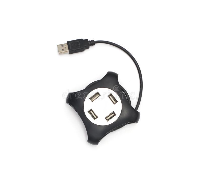 USB Cable Closeup Connect To Computer Background White, Illustration ...