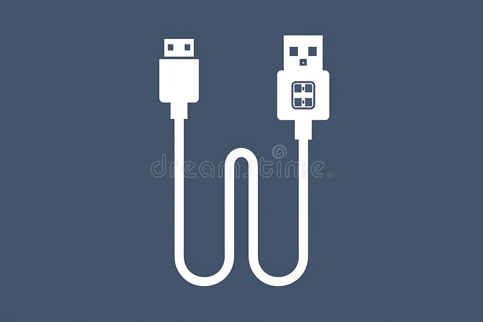 USB Cable Connection Data Transfer, Power, White, Connectors ...