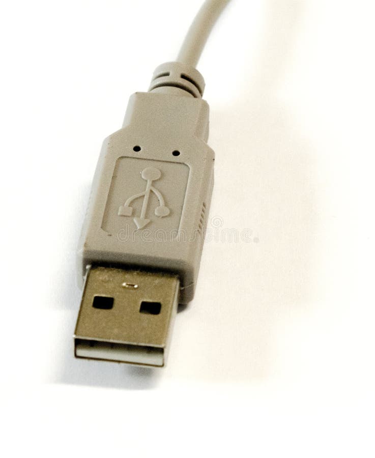 USB Cable Connection White Computers Stock Photo - Image of patch ...