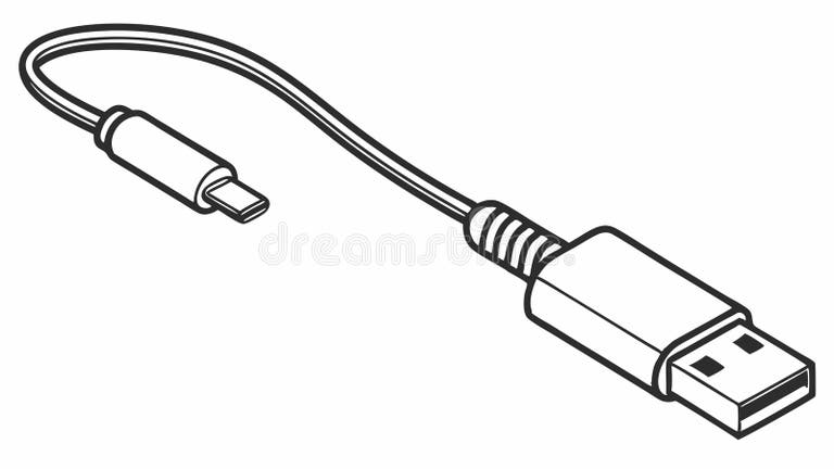 USB Cable Connector Data Transfer Peripherals Vector, Vector Design ...