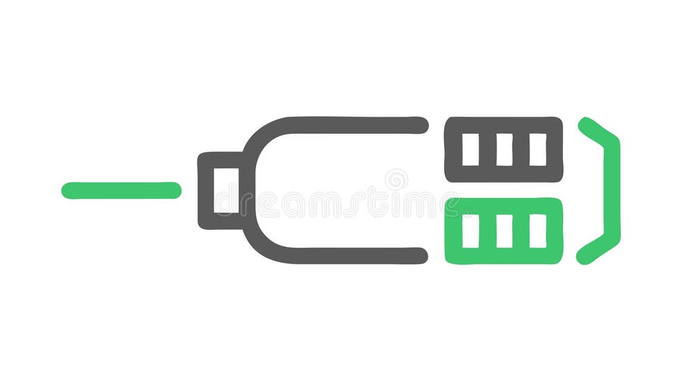 USB Cable Connector Icon, Data Transfer and Charging, Vector Design ...