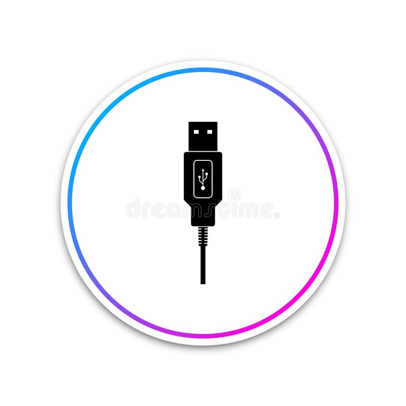 Usb Cable Connector Cord Isolated White Background Stock Illustrations ...