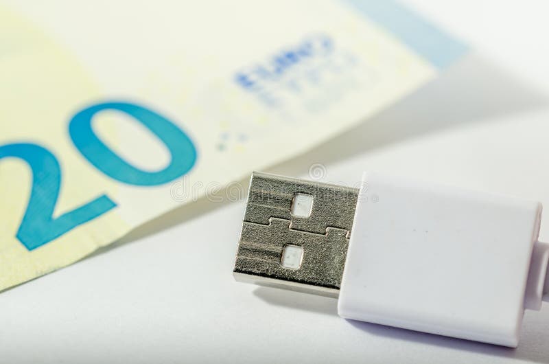 Usb cable and euro stock image. Image of computer, accessory - 80069889