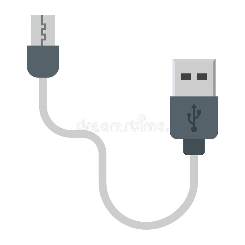 USB Cable Solid Icon, Connector and Charger Stock Vector - Illustration ...