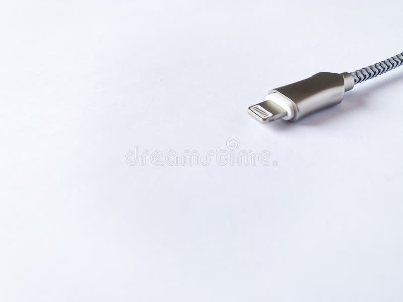 USB Cable on Grey Background. Stock Photo - Image of grey, office ...