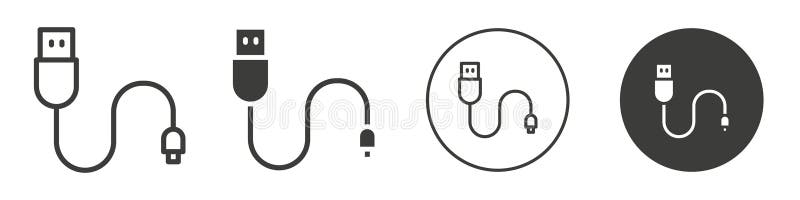 Usb Cable Icon Simple Outline Vector Logo Stock Vector - Illustration ...