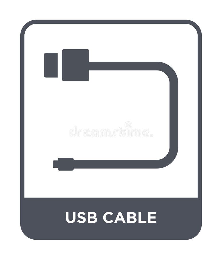 Usb Cable Icon in Trendy Design Style. Usb Cable Icon Isolated on White ...