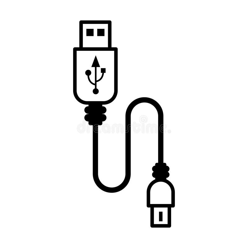 Usb Cable Icon Vector on Trendy Design Stock Illustration ...