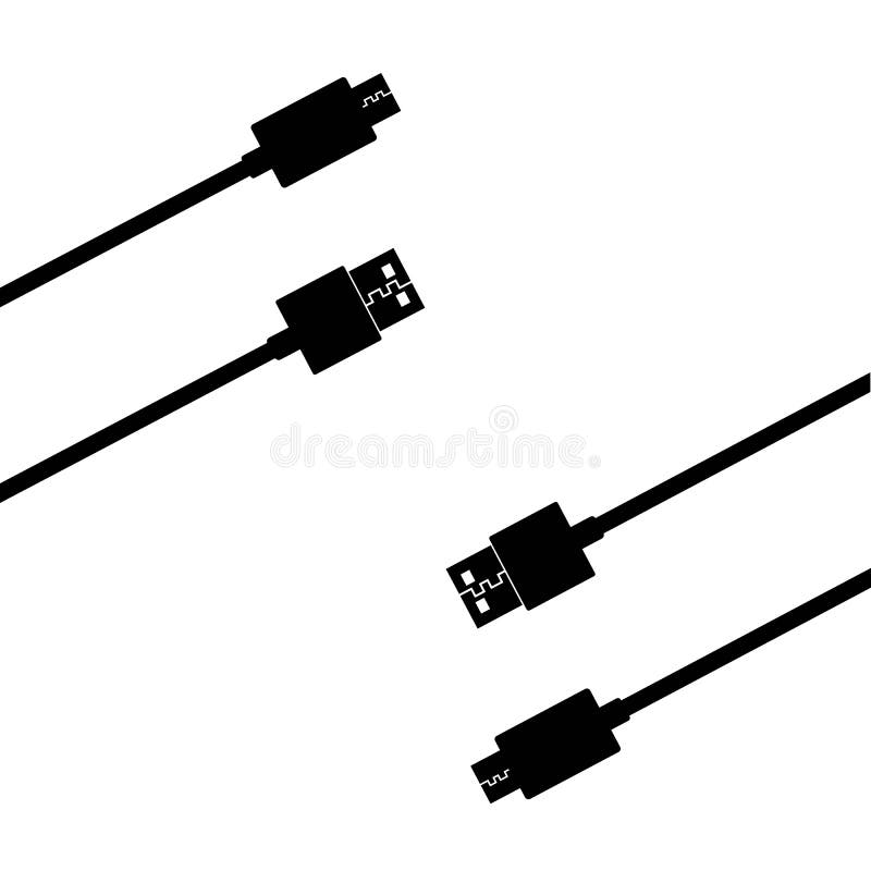 Usb cable icon vector stock vector. Illustration of flash - 255872239