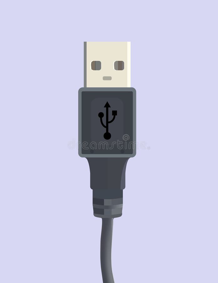 USB-cable illustration stock vector. Illustration of wire - 71463993