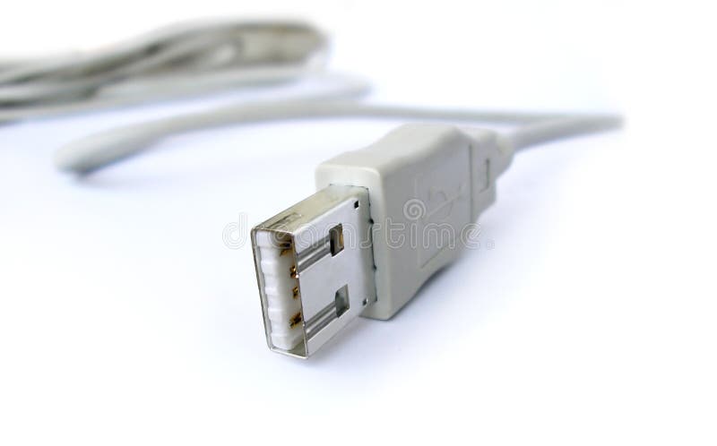 USB Cable Isolated on White Stock Image - Image of computers, interface ...