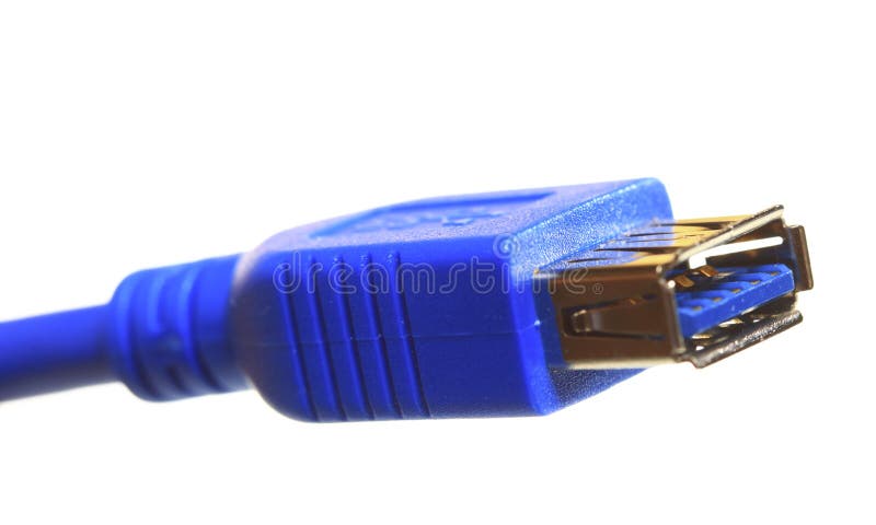 USB Cable Isolated on White Stock Photo - Image of electronic, connect ...