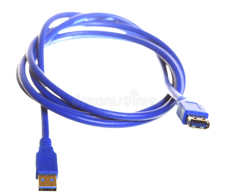 USB Cable Isolated on White Stock Image - Image of technology, spider ...