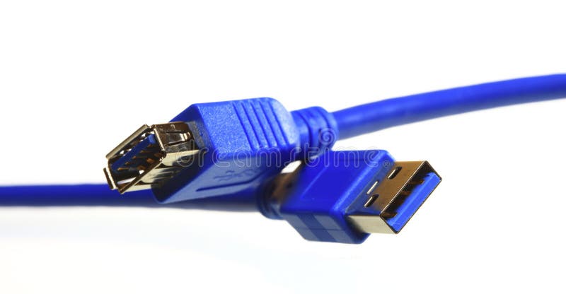 USB Cable Isolated on White Stock Image - Image of technical, network ...