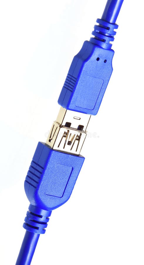 USB Cable Isolated on White Stock Image - Image of computer, blue: 35258735