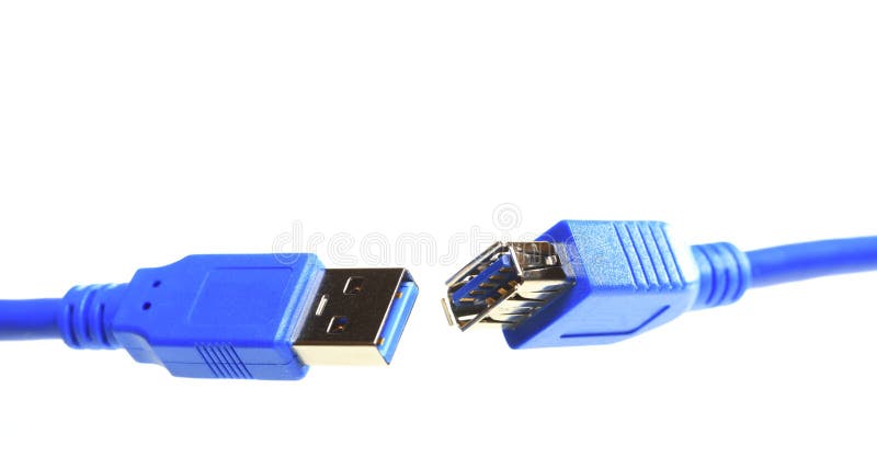 USB Cable Isolated on White Stock Photo - Image of connector, plastic ...
