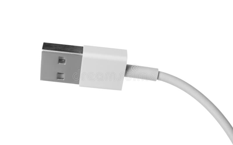 USB Cable Isolated on White. Modern Technology Stock Image - Image of ...
