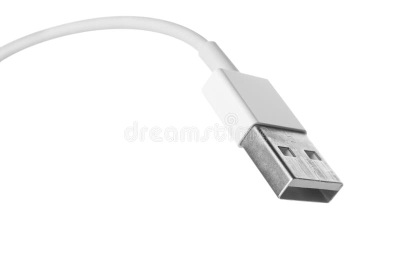 USB Cable Isolated on White. Modern Technology Stock Image - Image of ...