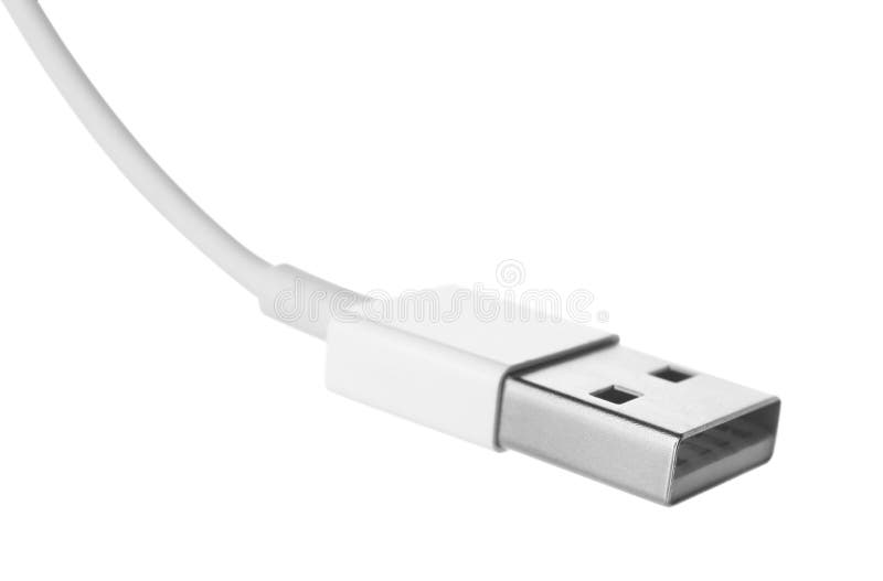 USB Cable Isolated on White. Modern Technology Stock Photo - Image of ...