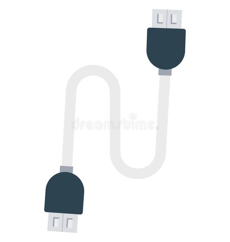 Cable with USB and Micro USB Connector, on White Background Stock ...