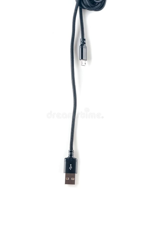 USB Cable and Mini Close Up on White Stock Photo - Image of connection ...