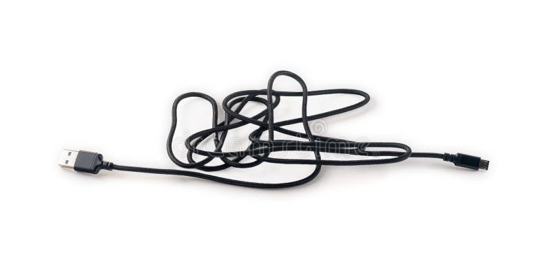 USB Cable and Mini Close Up on White Stock Photo - Image of electric ...