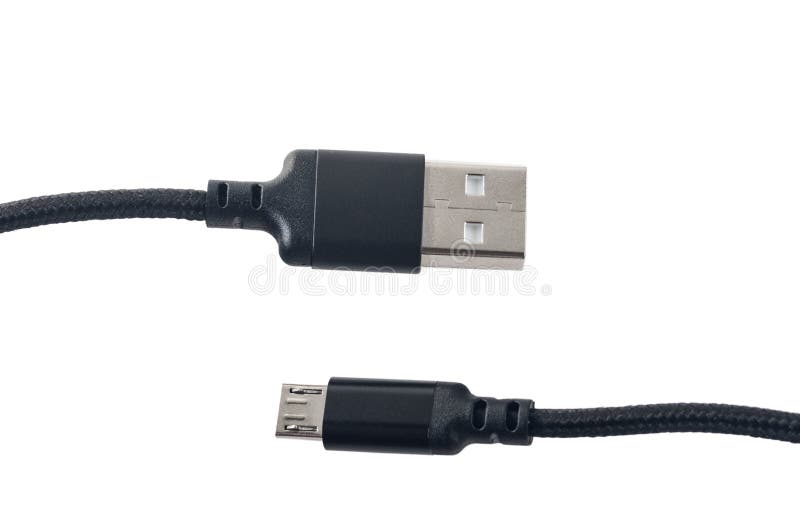 USB Cable and Mini Close Up on White Stock Photo - Image of data ...
