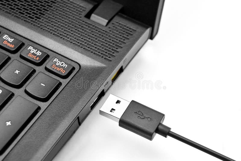 USB cable with notebook stock image. Image of mail, monitor - 63108927