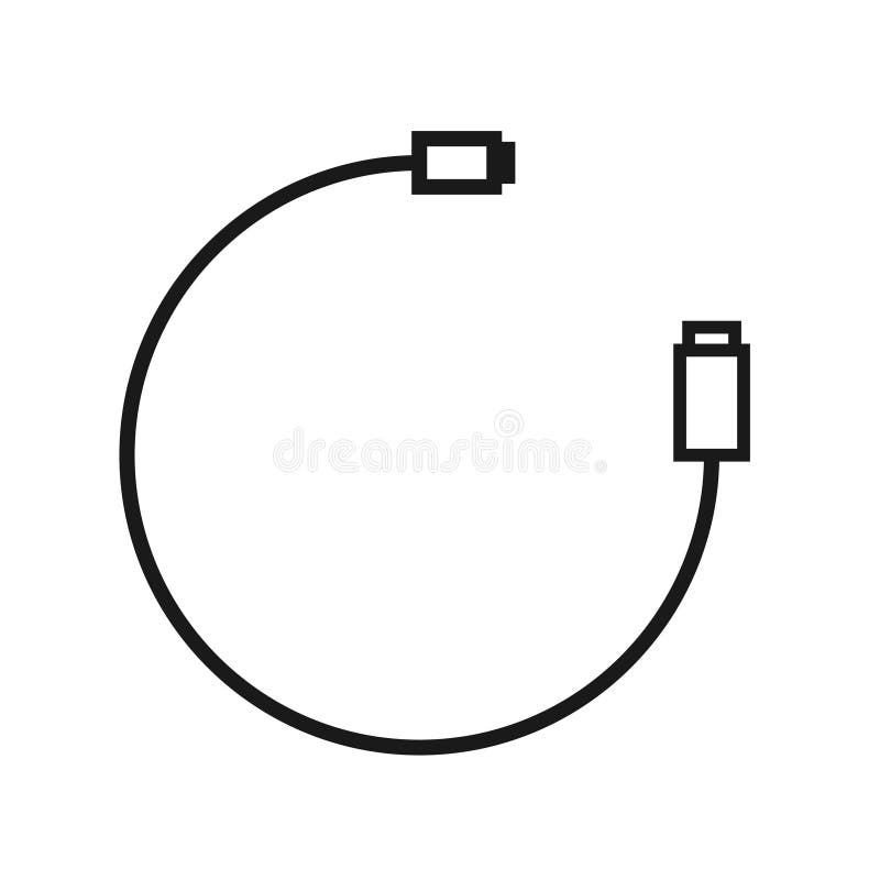 USB cable outline icon stock vector. Illustration of line - 135501366