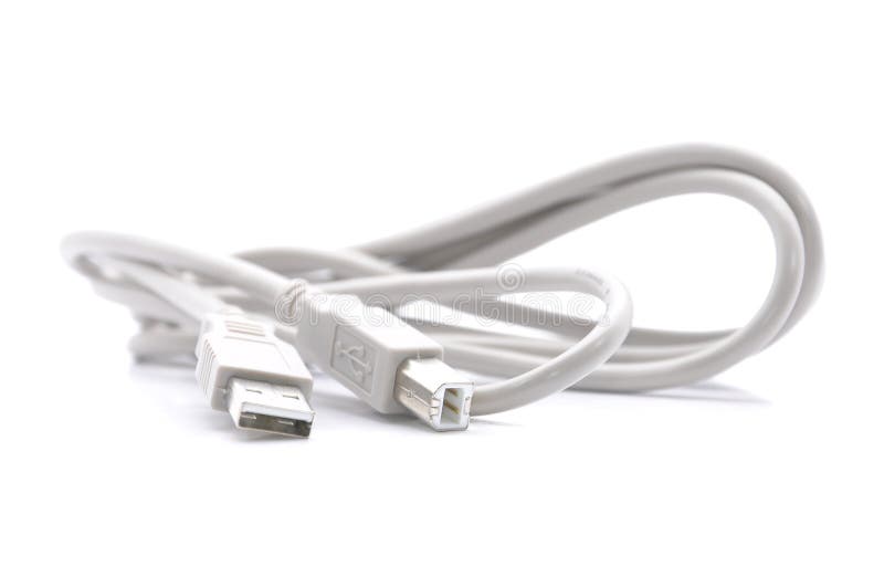 USB Cable Over White Background Stock Photo - Image of isolated ...