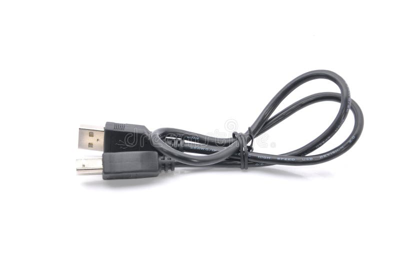 USB Cable Over White Background Stock Image - Image of hardware, device ...