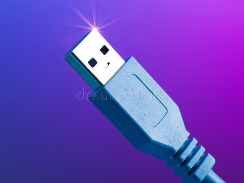 USB plug close-up stock image. Image of close, background - 208513