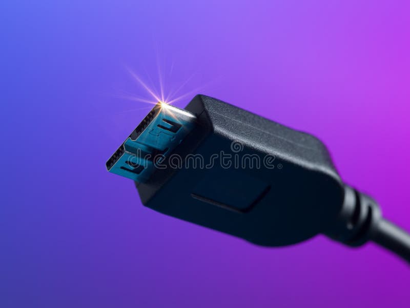 USB plug close-up stock image. Image of close, background - 208513