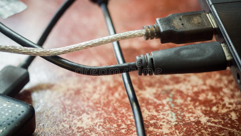 Usb cable plug in computer stock photo. Image of link - 178978858