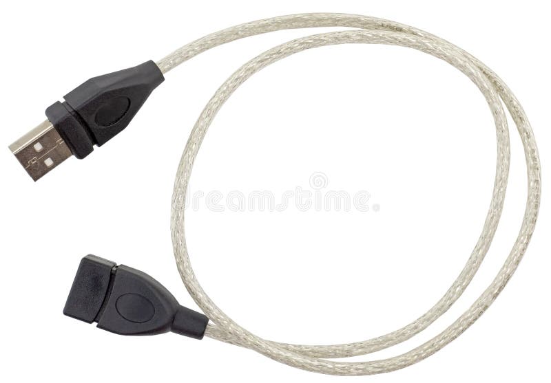 USB Cable Plug Isolated on White Stock Photo - Image of cable ...