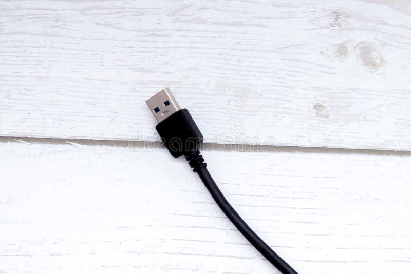 USB Cable Plug Isolated on White Background Stock Image - Image of ...