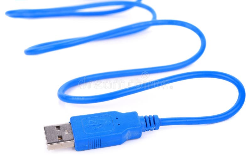 USB Cable Plug Isolated on White Background Stock Photo - Image of data ...