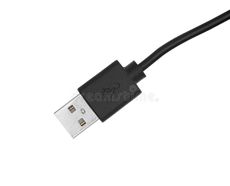 USB Cable Plug Isolated on White with Clipping Path Stock Photo - Image ...