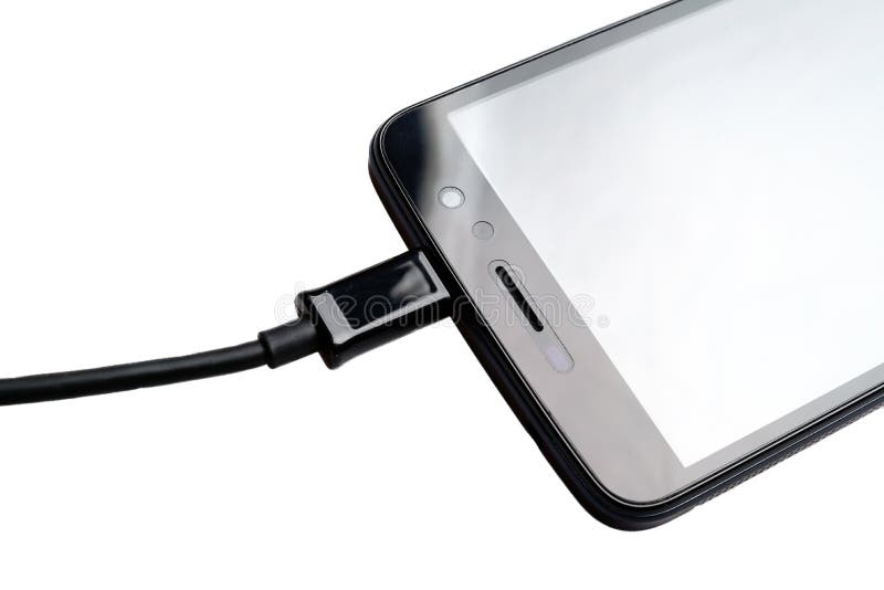 USB Cable Plug in To Smartphone Stock Image - Image of hardware ...
