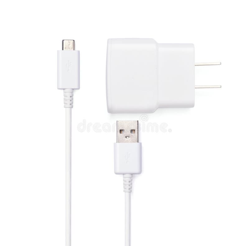Smartphone Plug in with Micro USB Charger Adaptor Stock Photo - Image ...