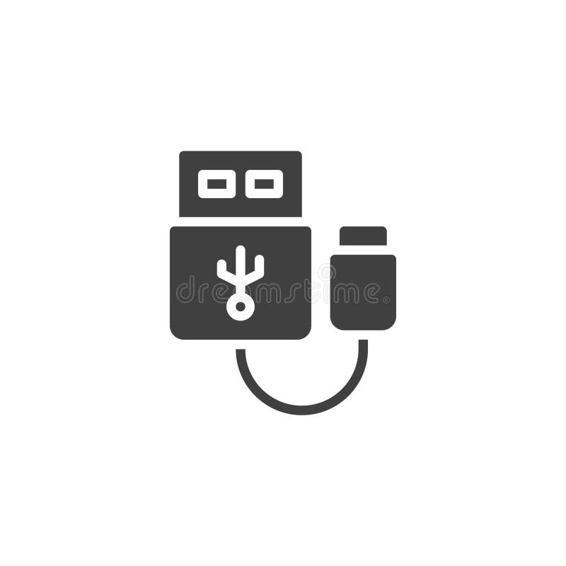 USB Cable with a Plug Vector Icon Stock Illustration - Illustration of ...