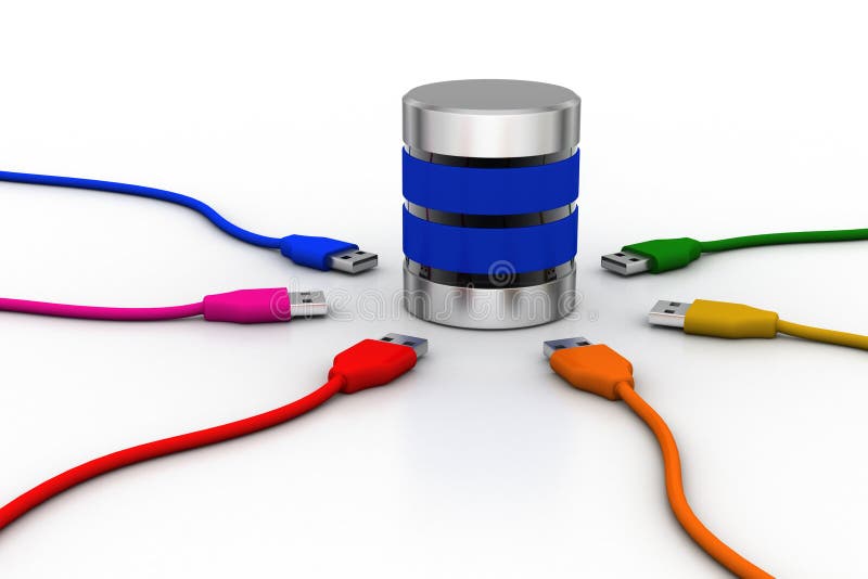 USB cable with server stock illustration. Illustration of connector ...